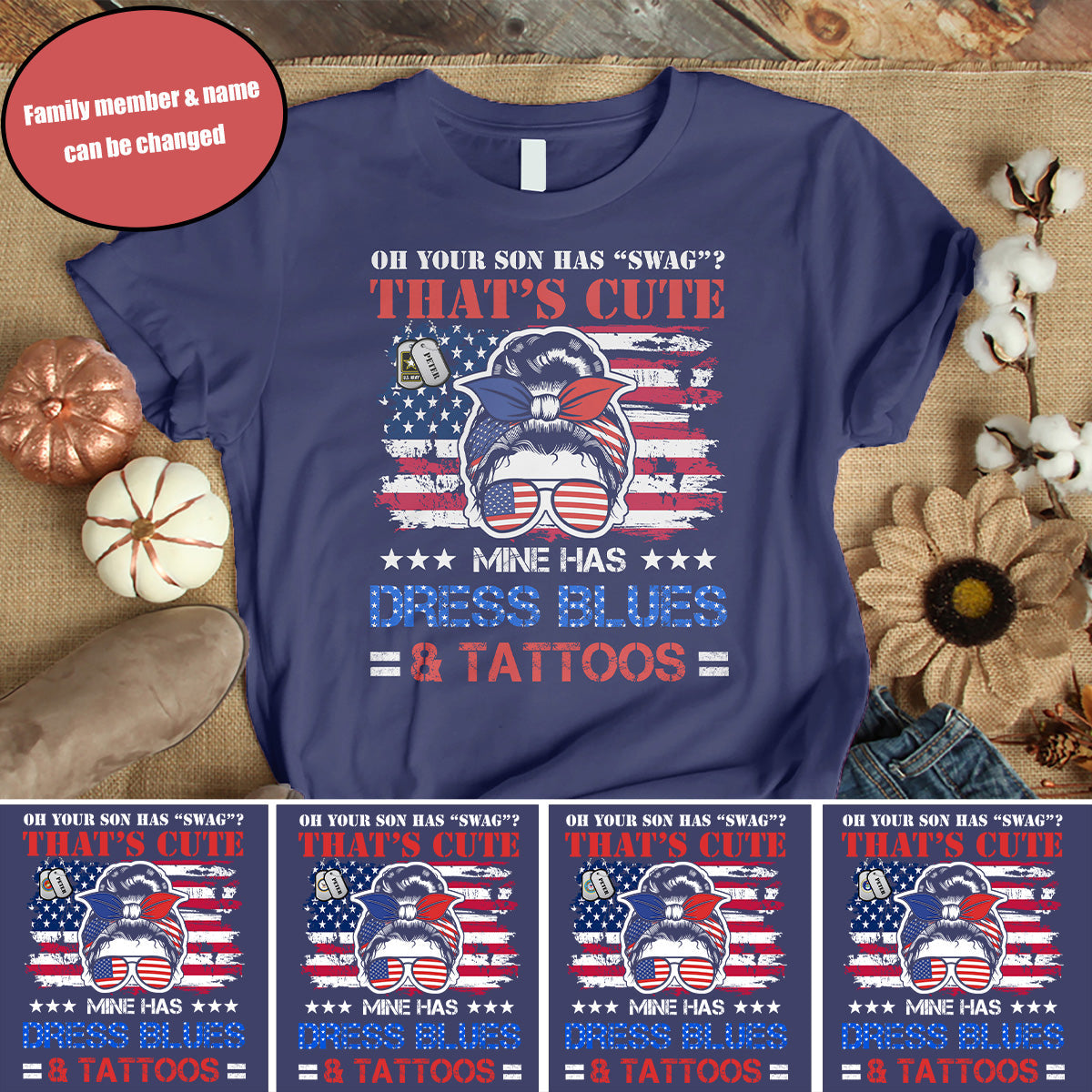 Custom Military Mom Swag T-shirts Personalize Family Apparel – MotherProud