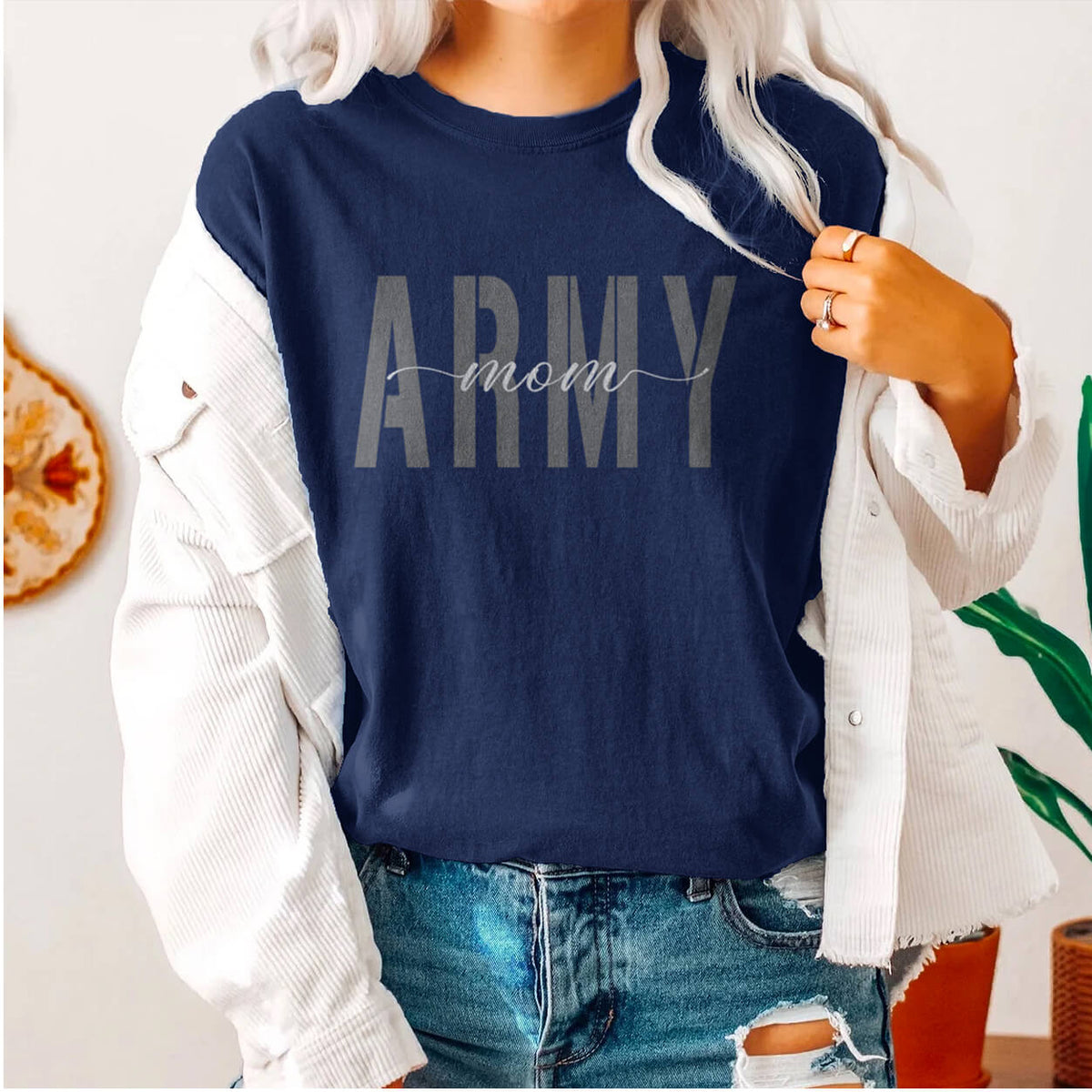 Custom Fancy Military Mom Shirts Personalize Family Members Apparel ...